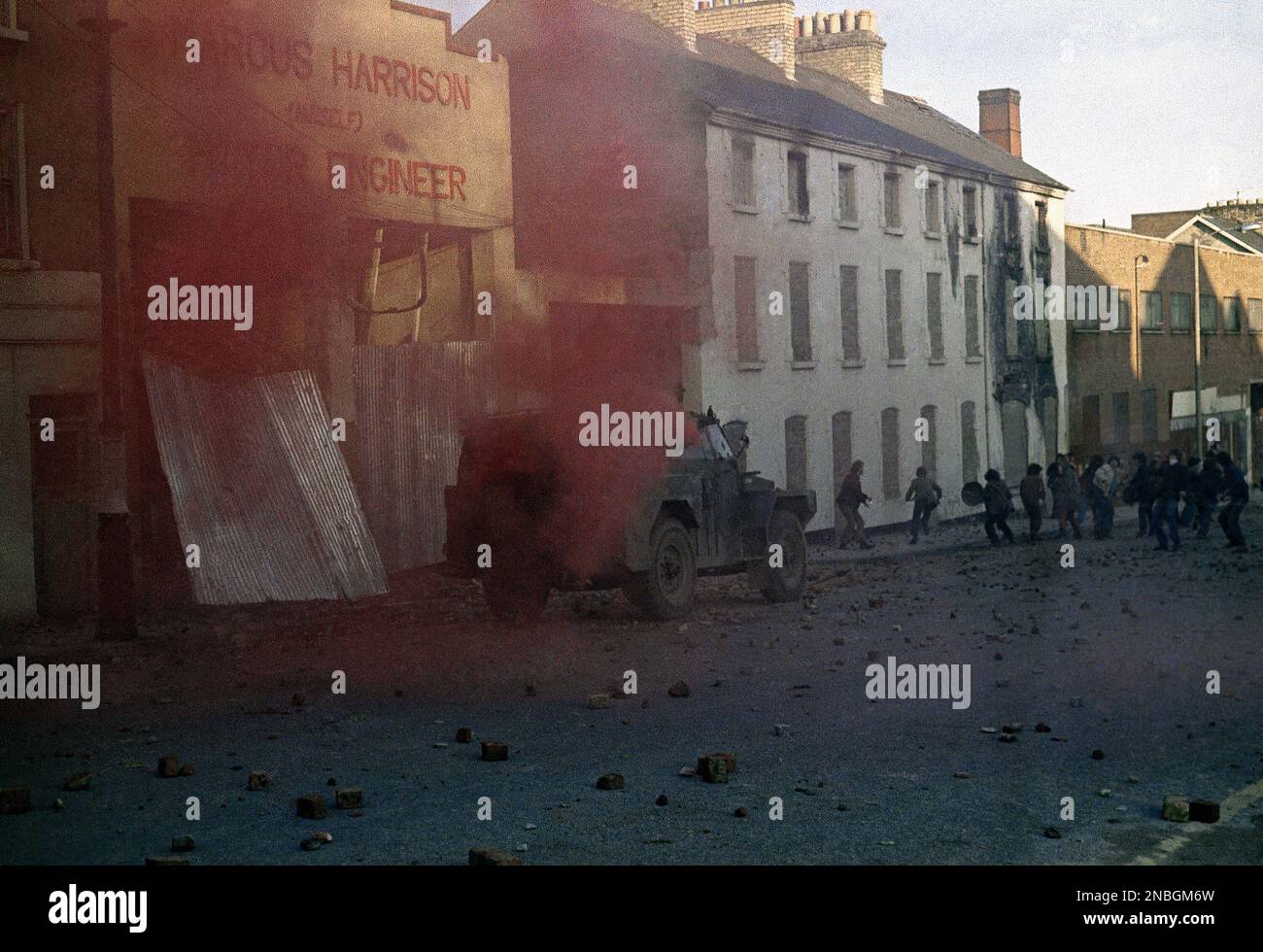 Conflict in the Bogside area of Londonderry, Northern Ireland in ...