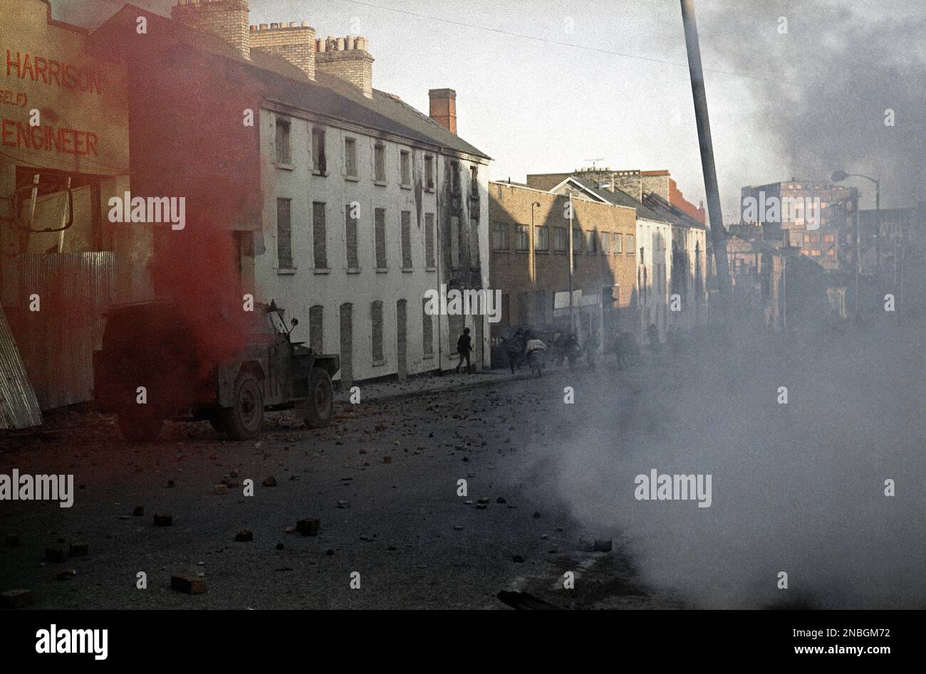 Conflict in the Bogside area of Londonderry, Northern Ireland in ...