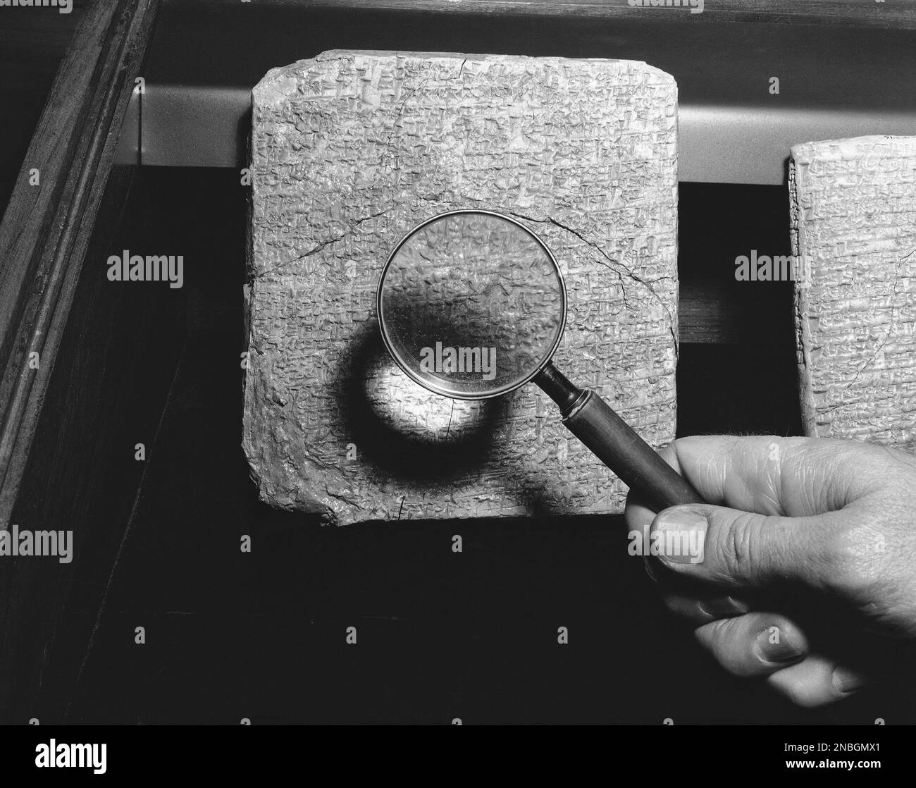 Here is a close-up view of one of the ancient Sumerian clay tablets ...