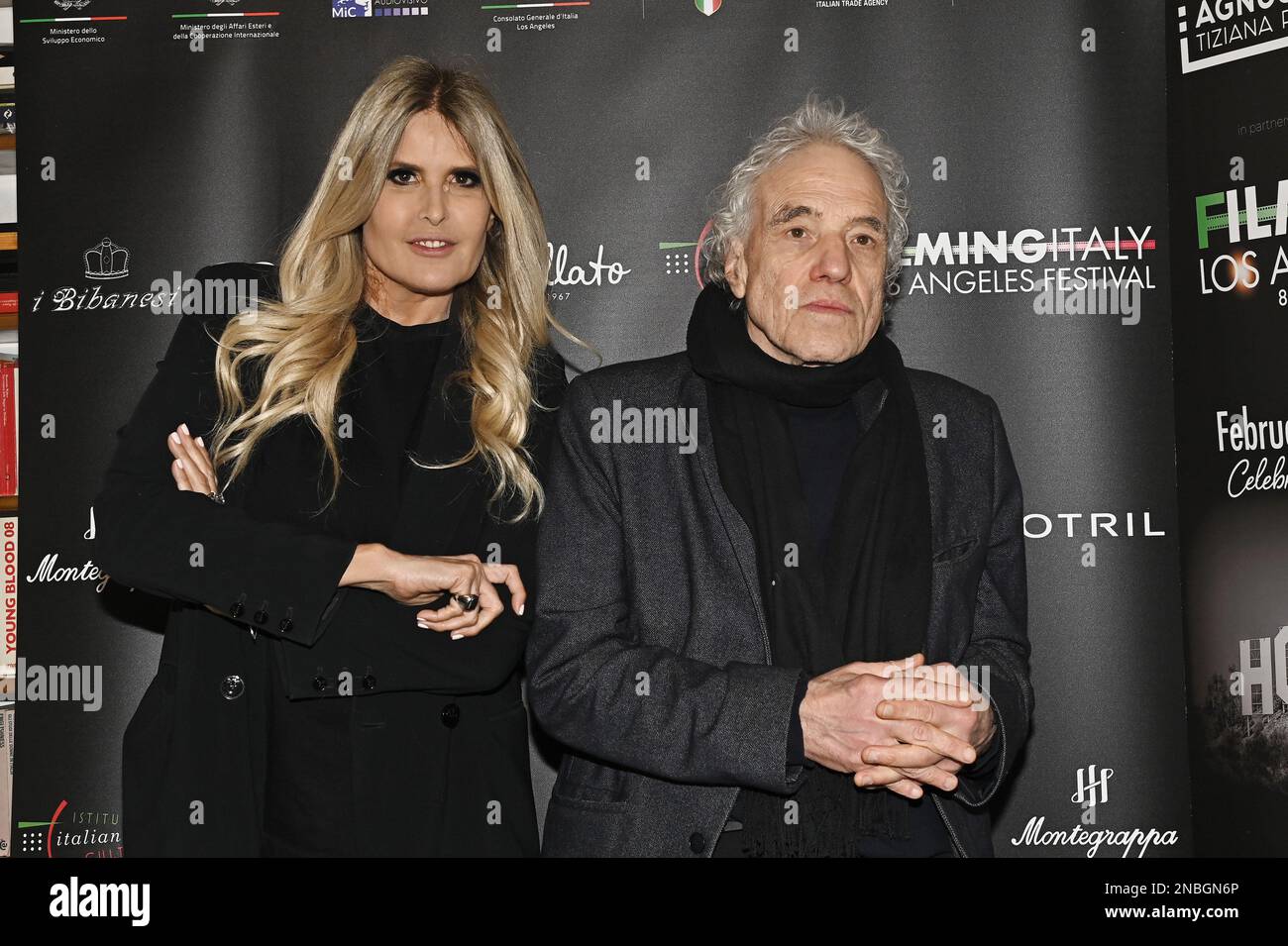 Rome, Italy 13rd February 2023, Tiziana Rocca , Abel Ferrara Abel ...