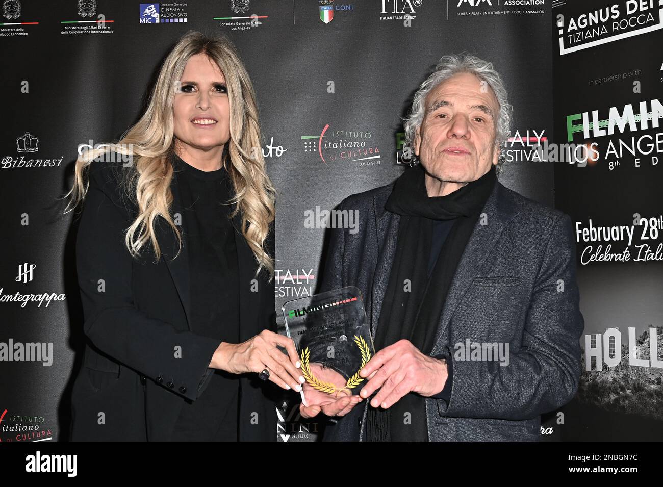Rome, Italy 13rd February 2023, Tiziana Rocca , Abel Ferrara Abel ...