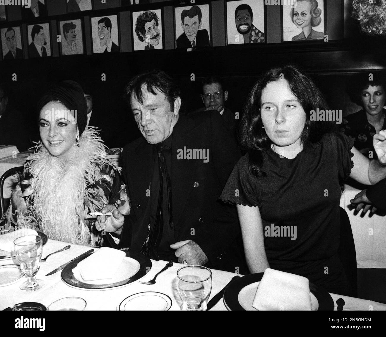 British actress Elizabeth Taylor, her husband Welsh actor Richard ...