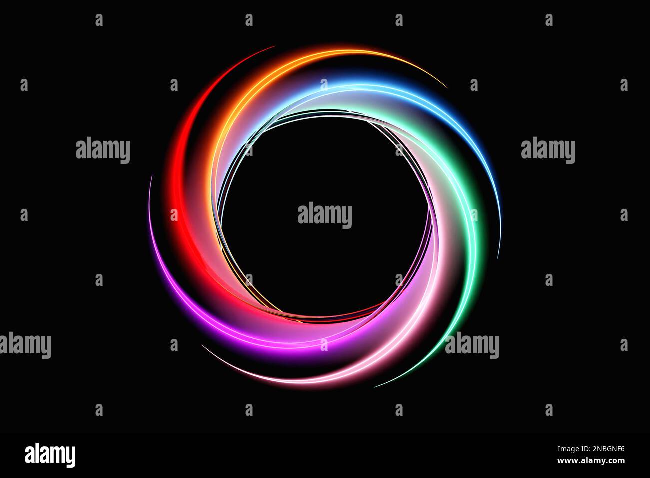 3D illustration of a colorful torus. Fantastic cell.Simple geometric ...