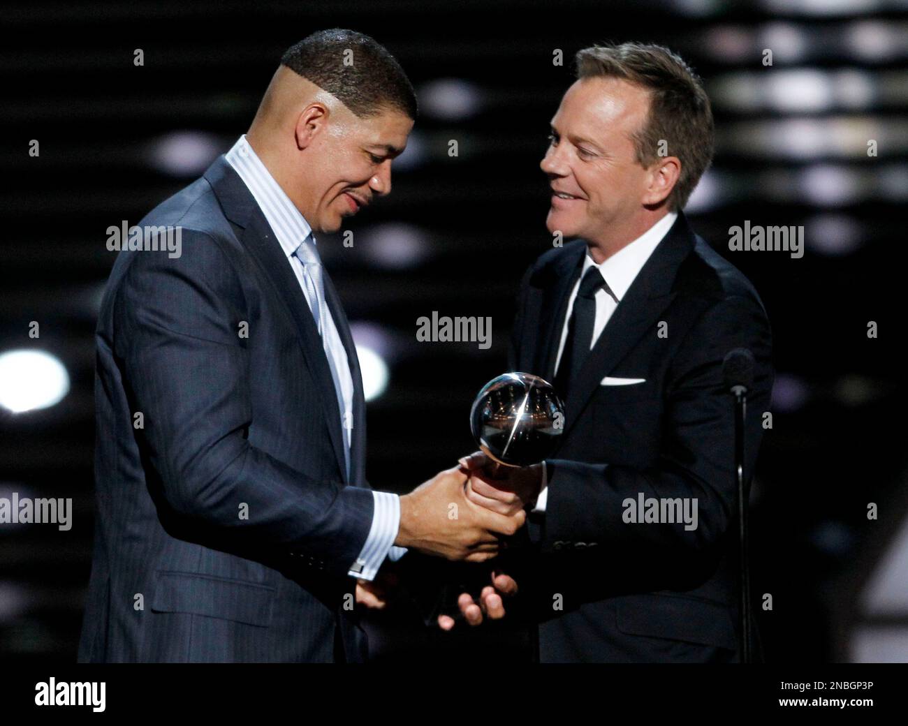 Dewey Bozella accepts the Arthur Ashe Award for Courage from Kiefer ...