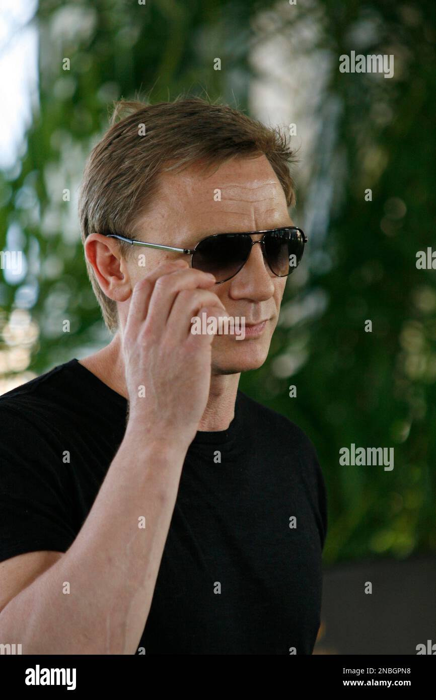 English actor Daniel Craig poses for photographers during a media event ...