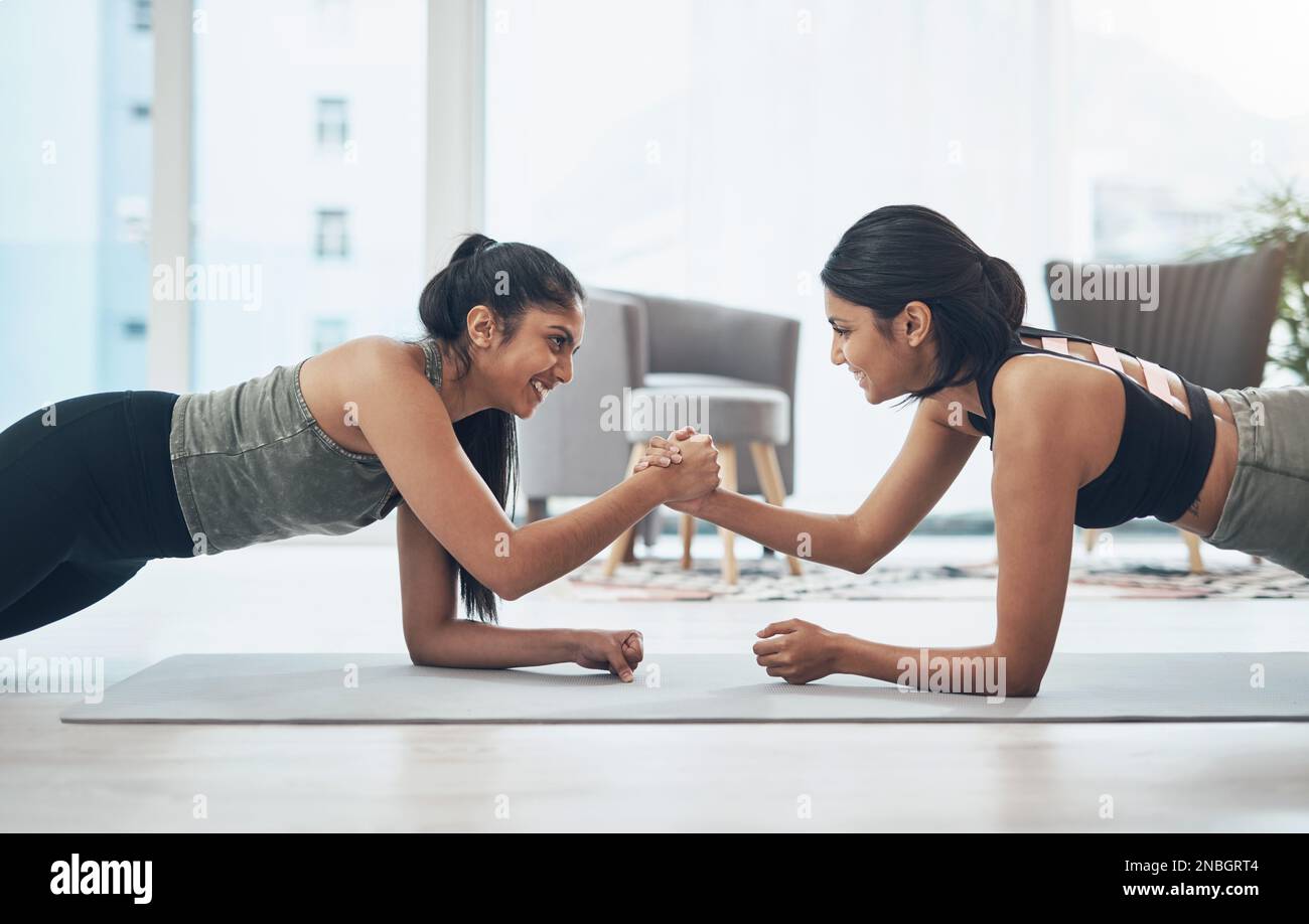We really enjoy working out together. two beautiful young women ...