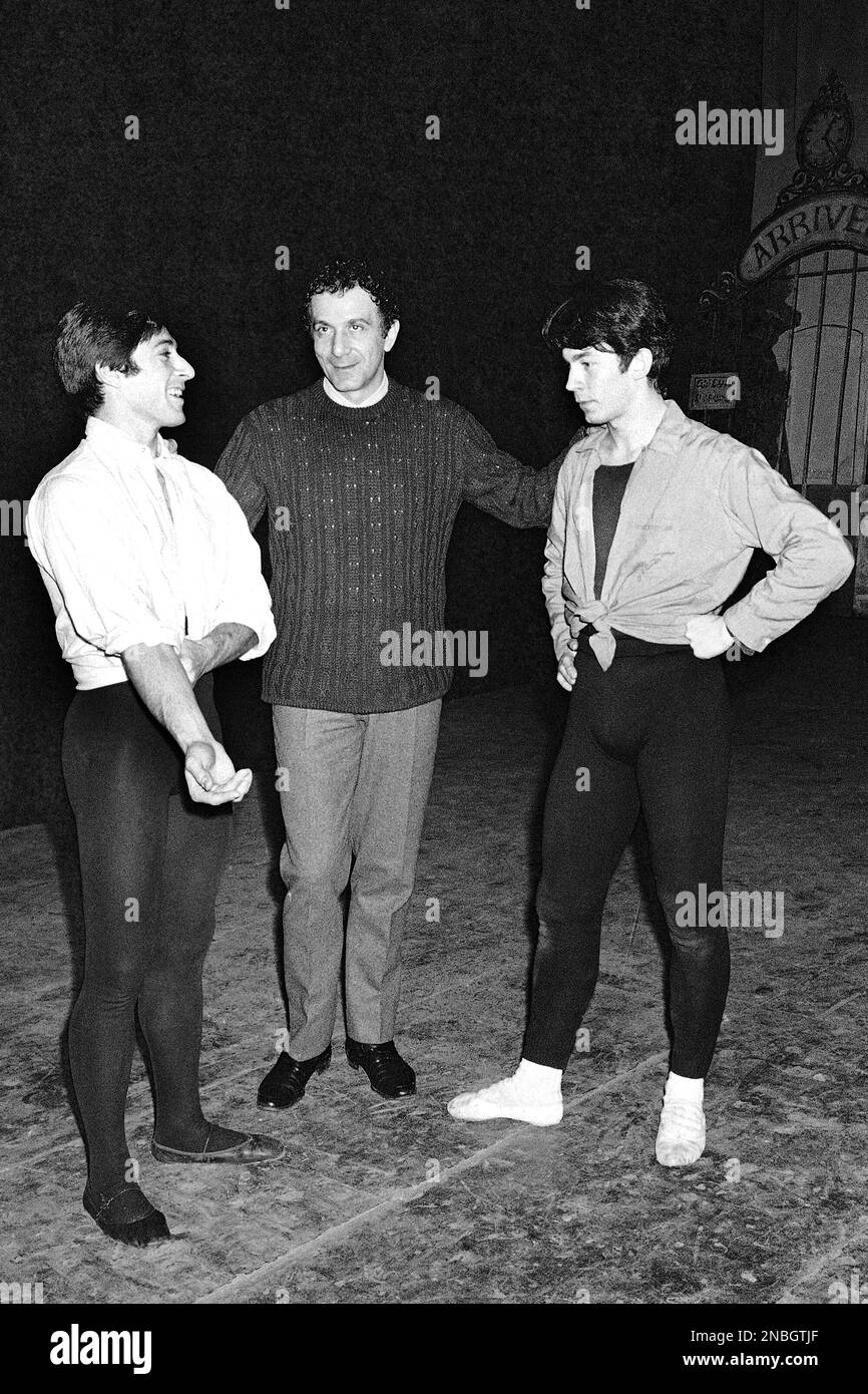 French choreographer Roland Petit, center, with ballet dancers Felix ...