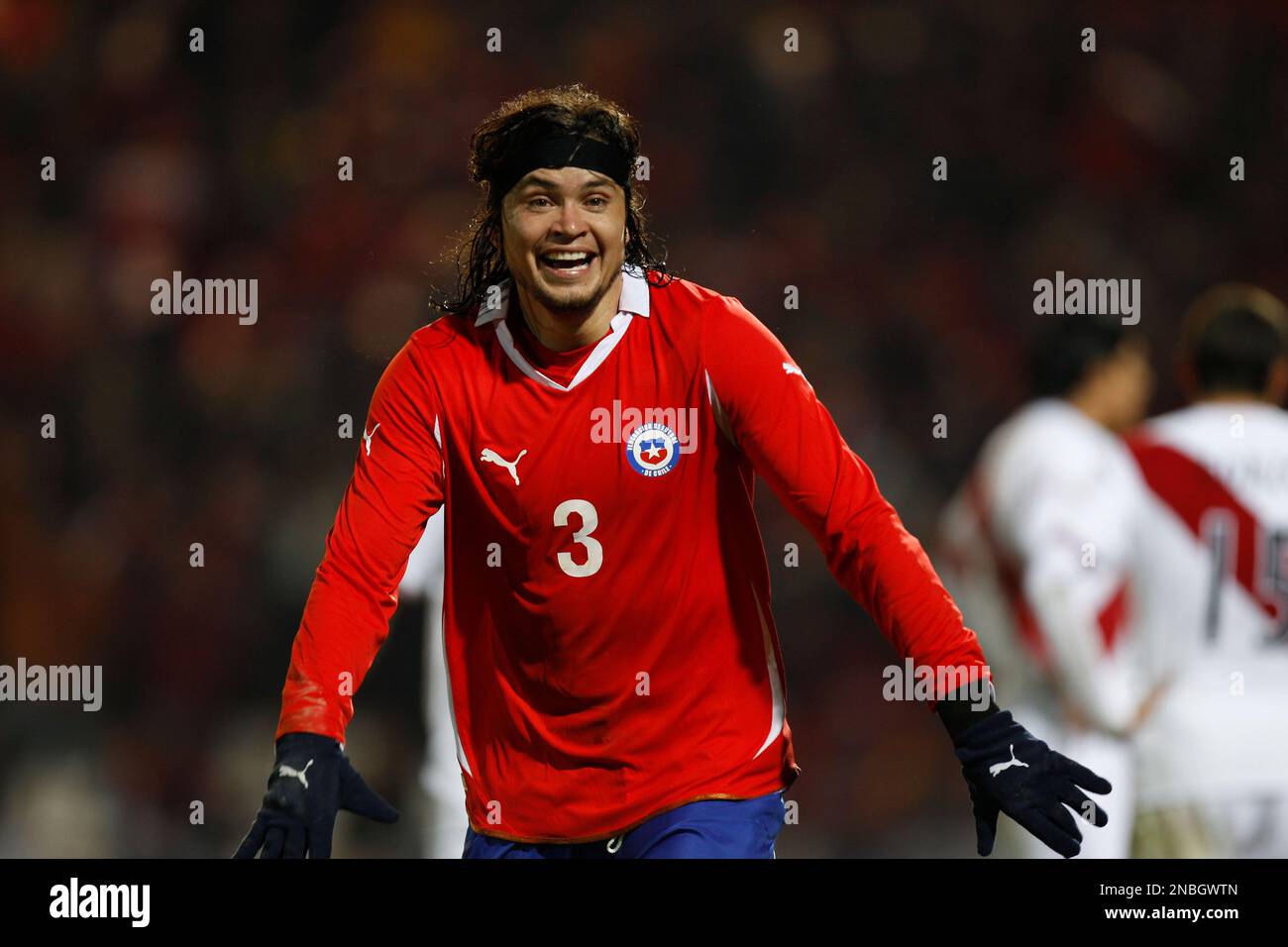 Chile's Waldo Ponce celebrates after forcing an own goal by Peru's ...