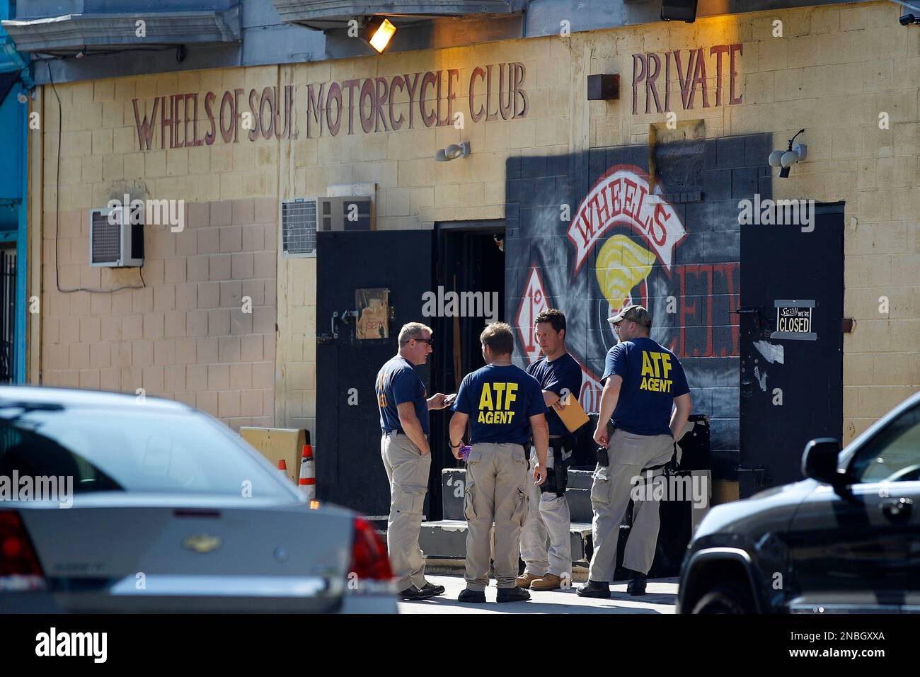 Investigator are seen outside a Wheels of Soul location Tuesday, July ...