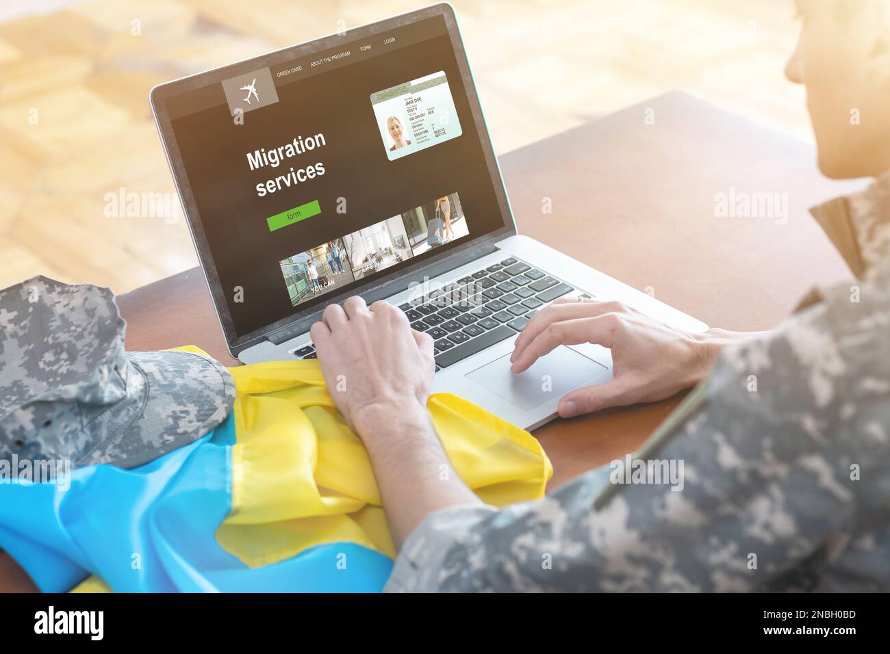 Application forms for Ukrainian refugees on desk in asylum centre Stock ...