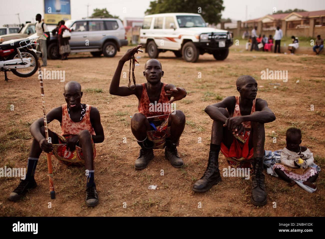 Didinga tribesmen from Budi county, Eastern Equatoria state pose for a ...