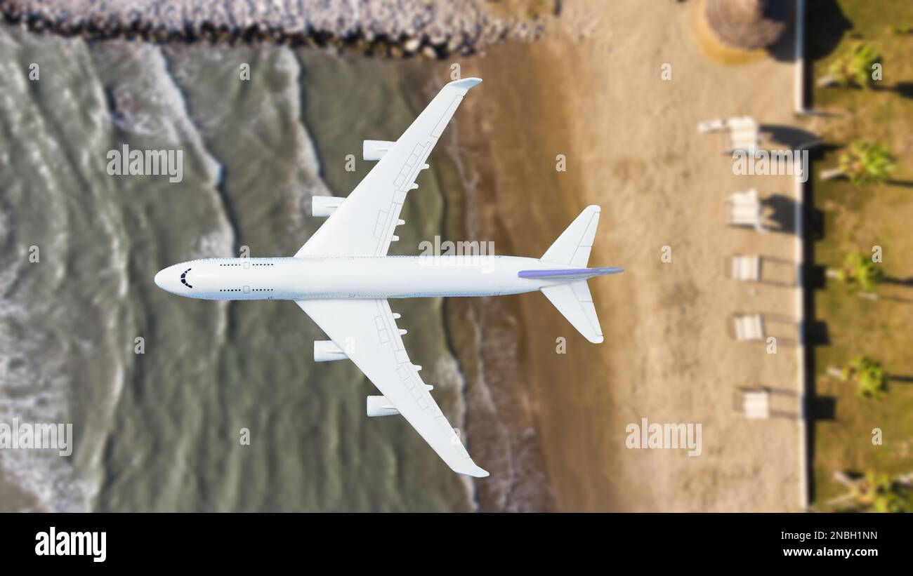 plane above the ground. Aerial city view Stock Photo - Alamy