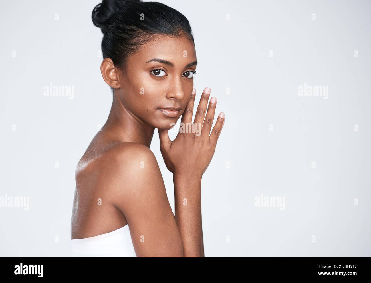 A true glow only comes from within. a beautiful young woman posing ...