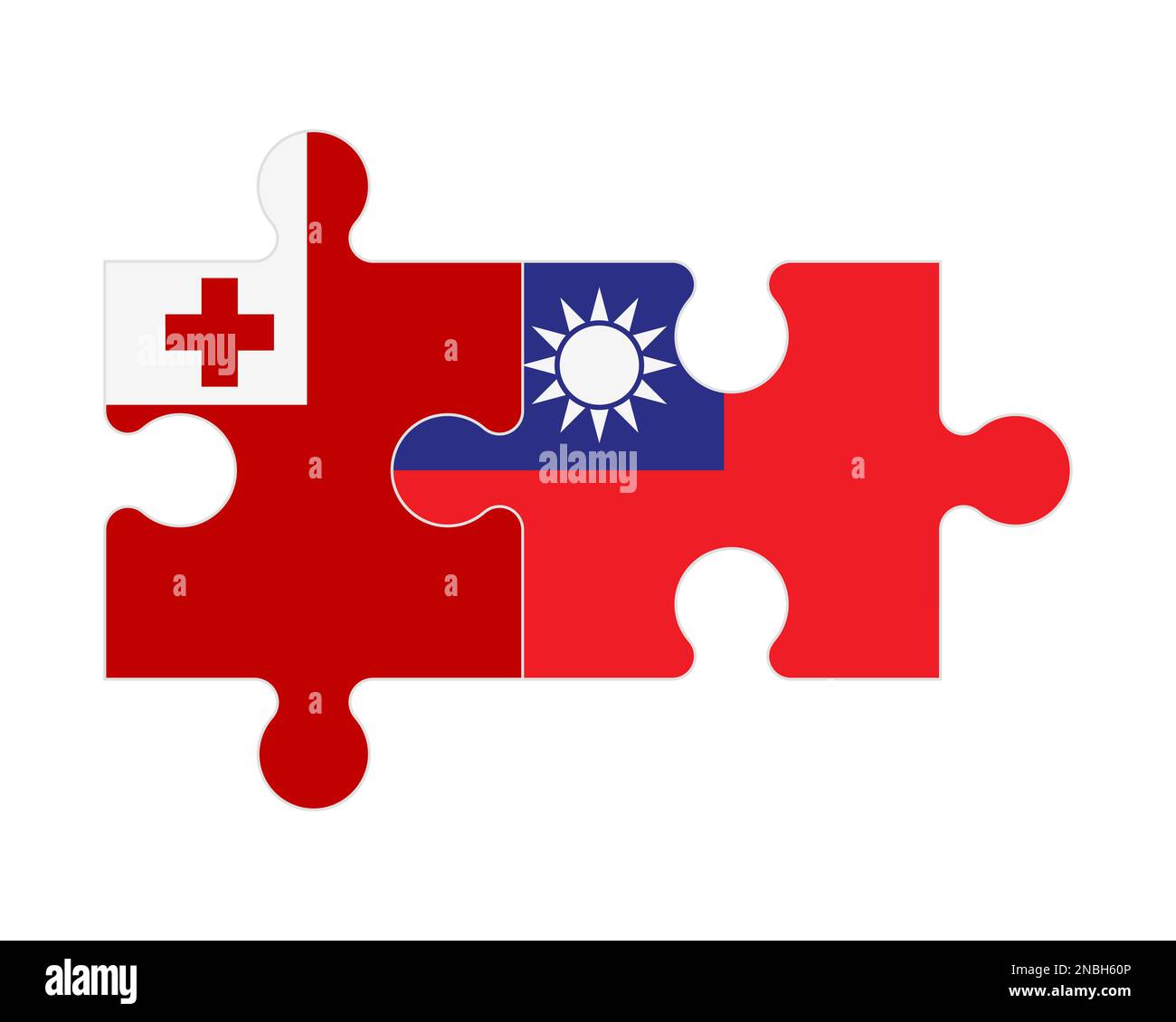 Connected puzzle of flags of Tonga and Taiwan, vector Stock Vector ...