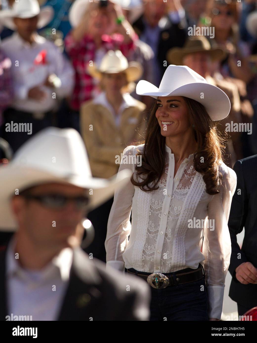 Kate, the Duchess of Cambridge, watches the Calgary Stampede parade in ...