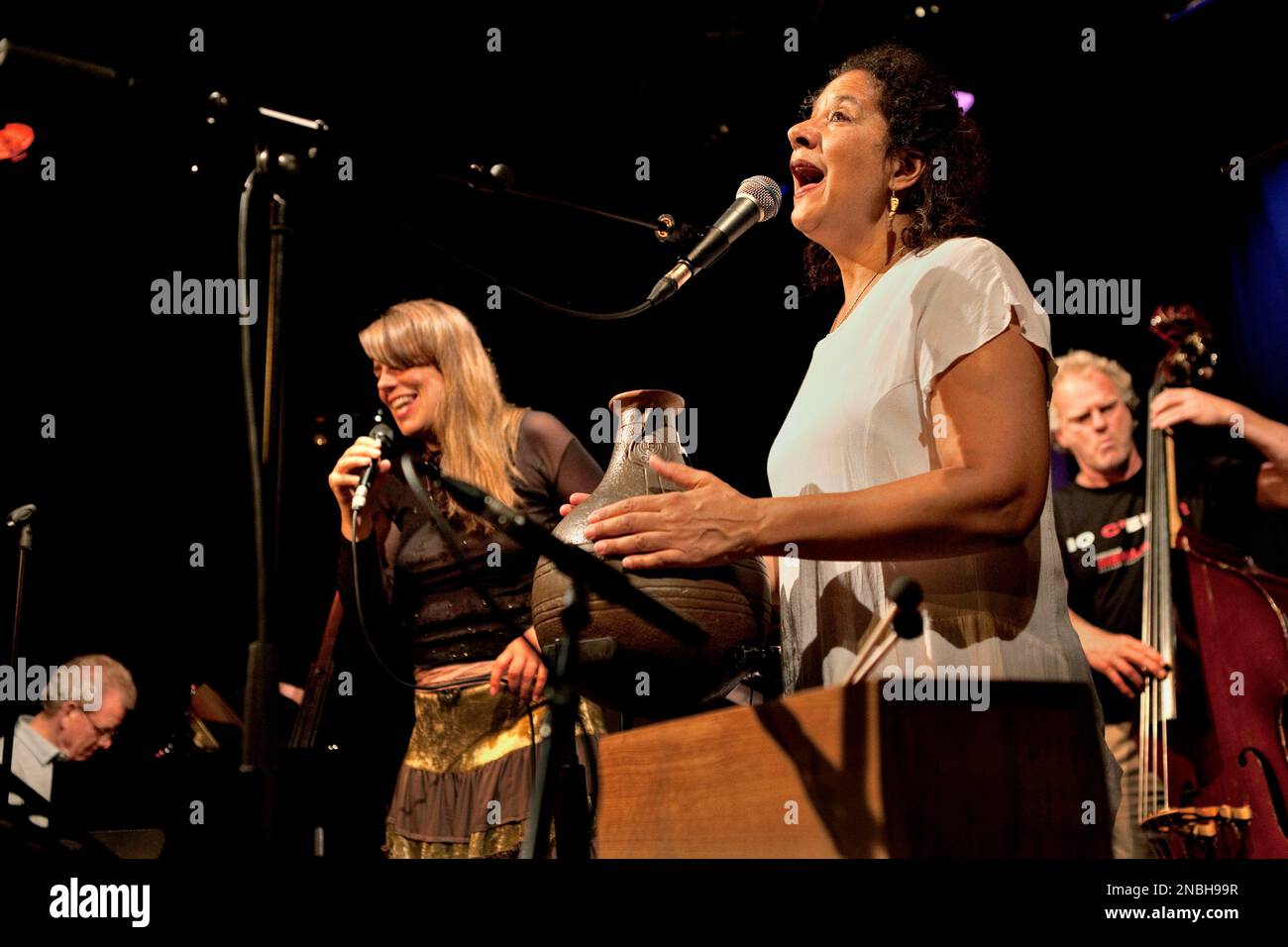 American percussionist, and bandleader, Marilyn Mazur, on stage during ...