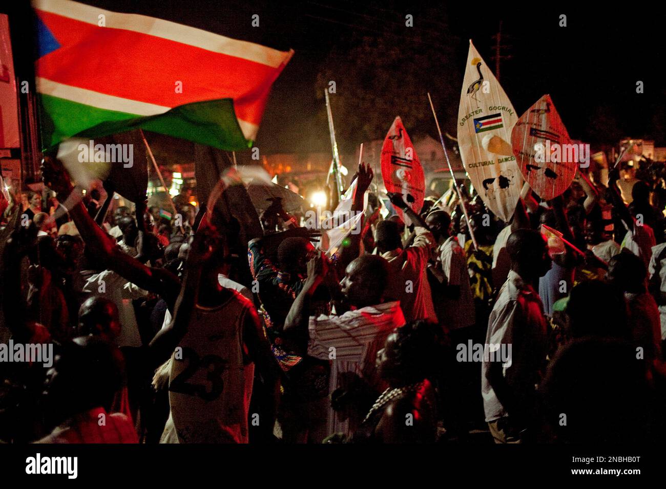Southern Sudanese celebrate independence at midnight in Juba, Saturday ...