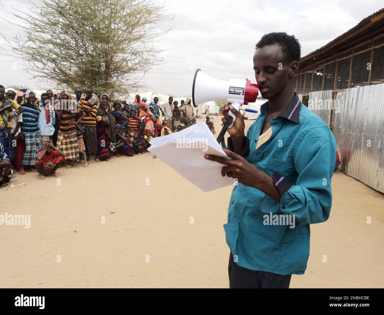 Somali refugees are called in for registration in one of the refugee ...