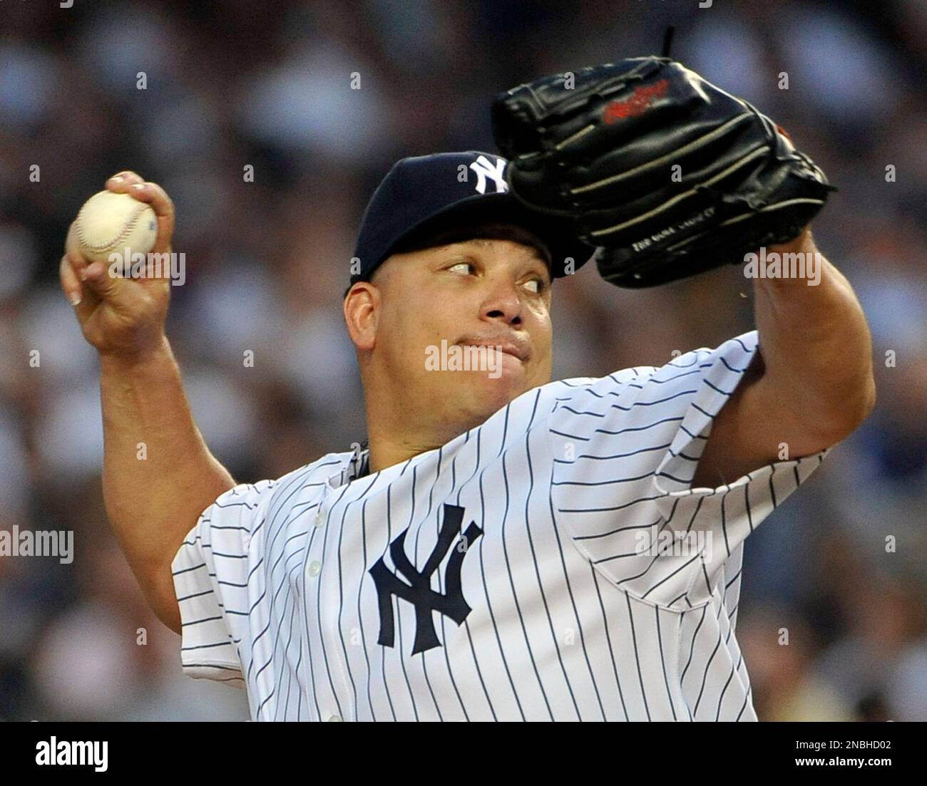 New York Yankees starting pitcher Bartolo Colon throws against Tampa ...