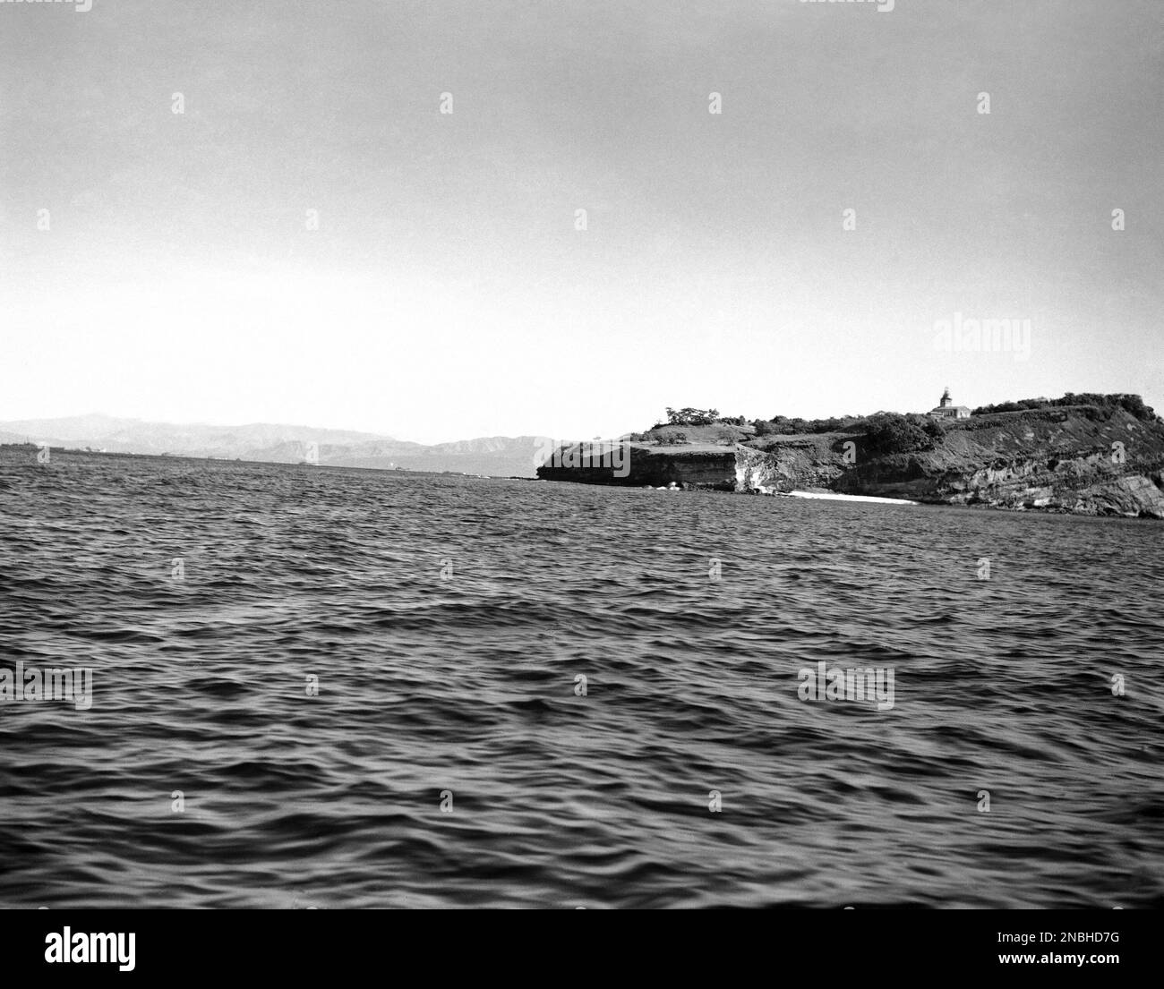 Lighthouse on Capones island, Philippines on Feb. 6, 1945. American ...