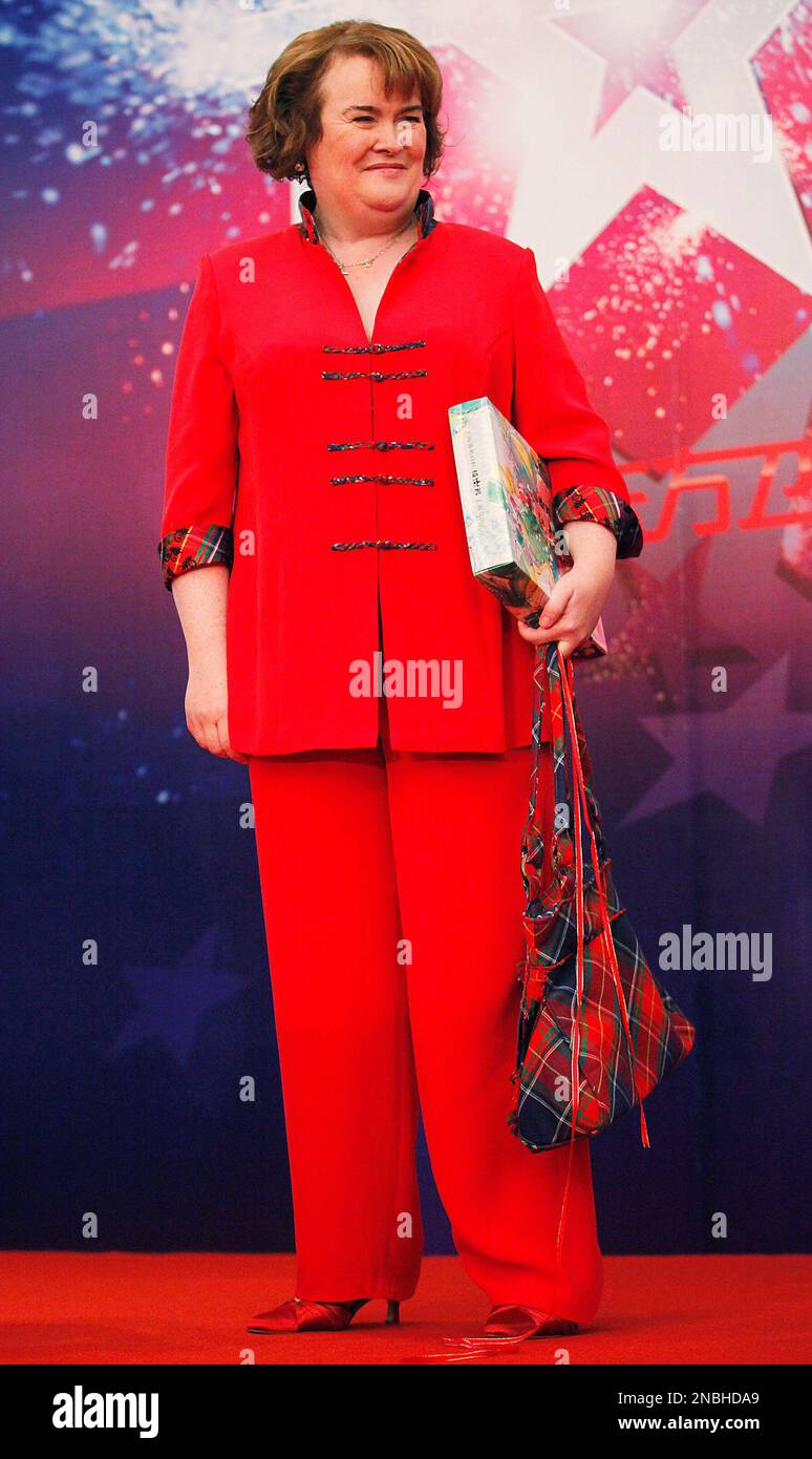 British singer Susan Boyle attends a press conference Friday July 8 ...
