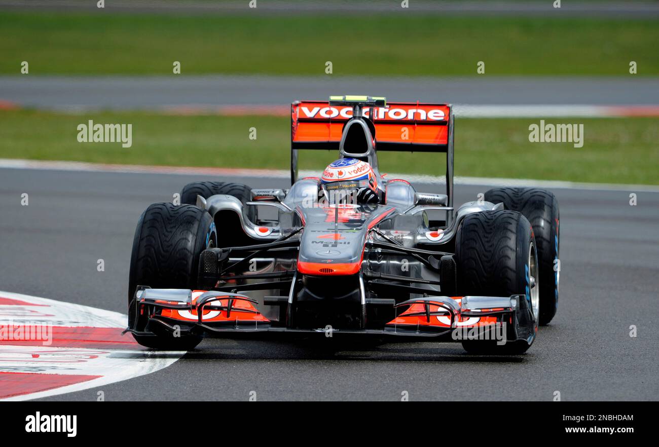 Britain's McLaren Formula 1 driver Jenson Button takes Vale corner ...