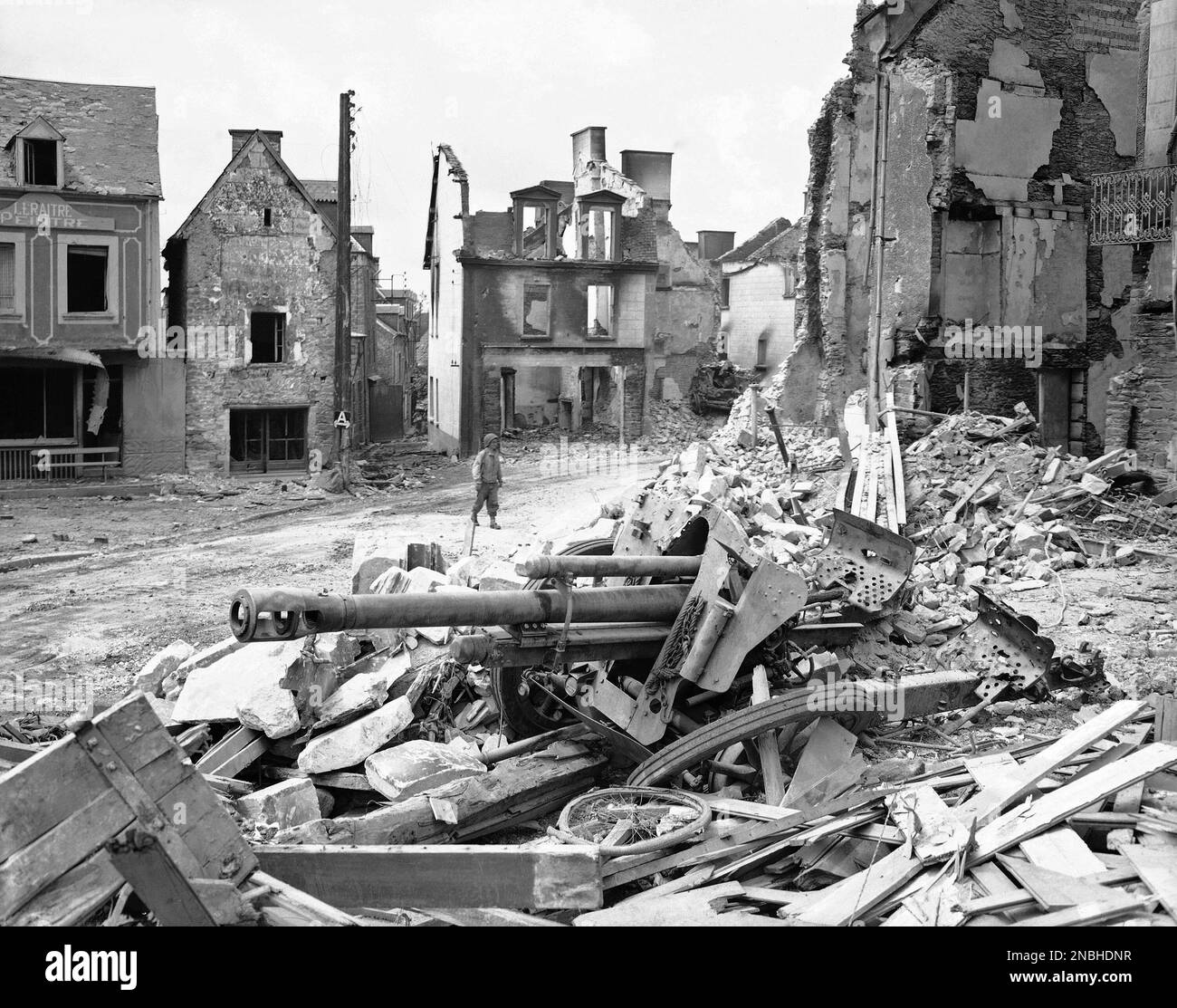 Scenes in the streets of Marigny, France on July 29, 1944 as U.S ...