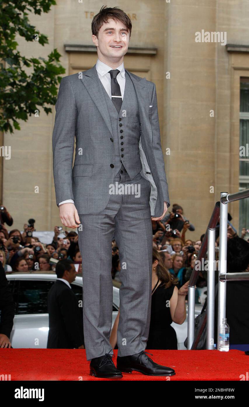 British actor Daniel Radcliffe arrives in Trafalgar Square, in central ...