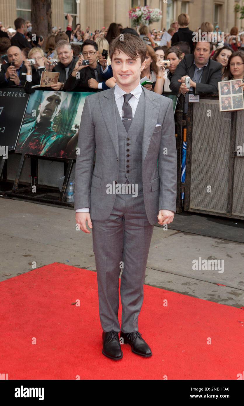 British actor Daniel Radcliffe arrives in Trafalgar Square, in central ...