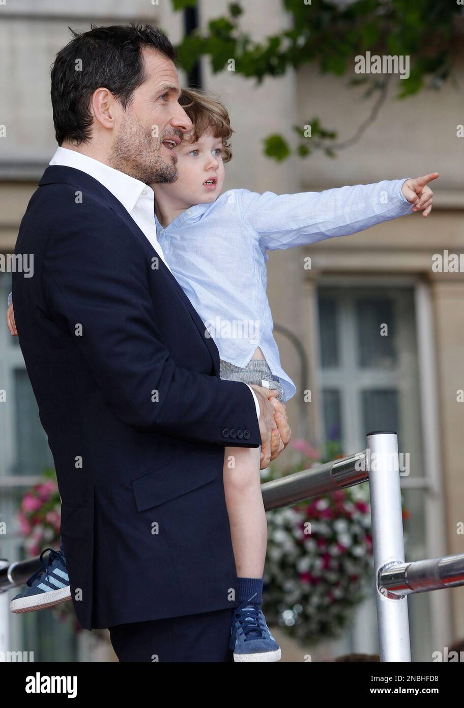 British Producer David Heyman arrives with son Harper in Trafalgar ...