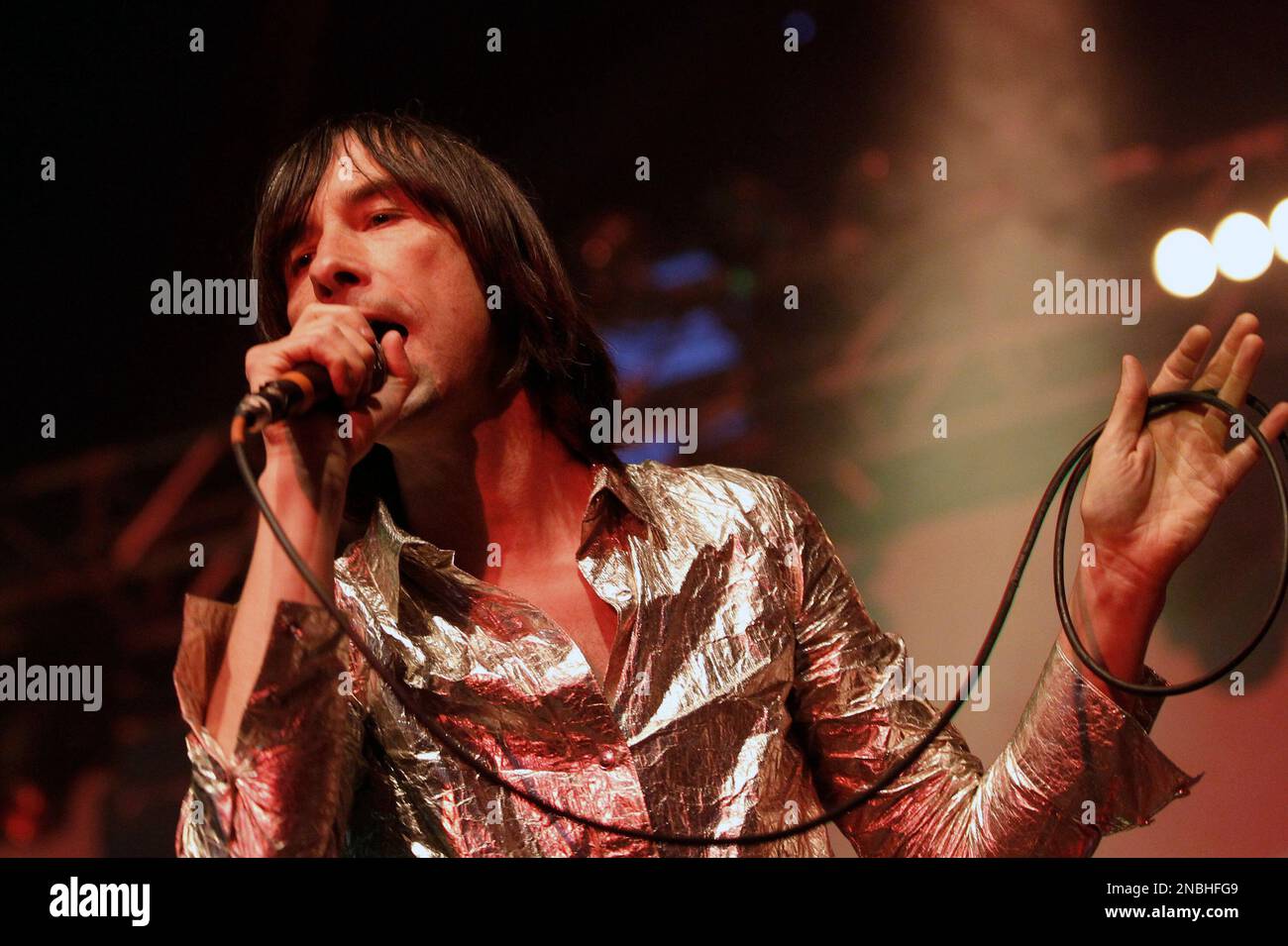 Bobby Gillespie, lead singer of Scottish band Primal Scream, performs ...