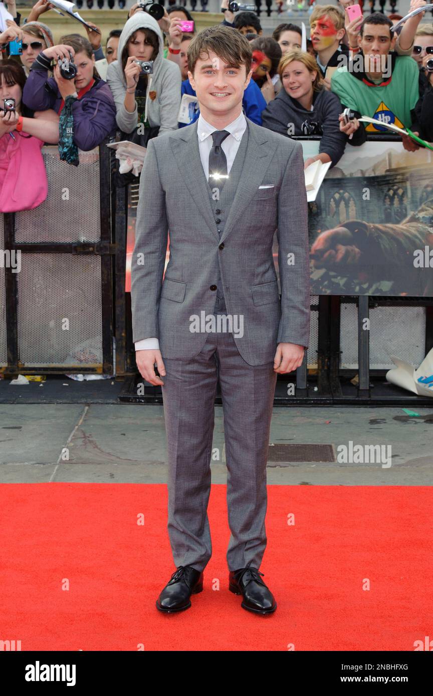 British actor Daniel Radcliffe arrives in Trafalgar Square, central ...
