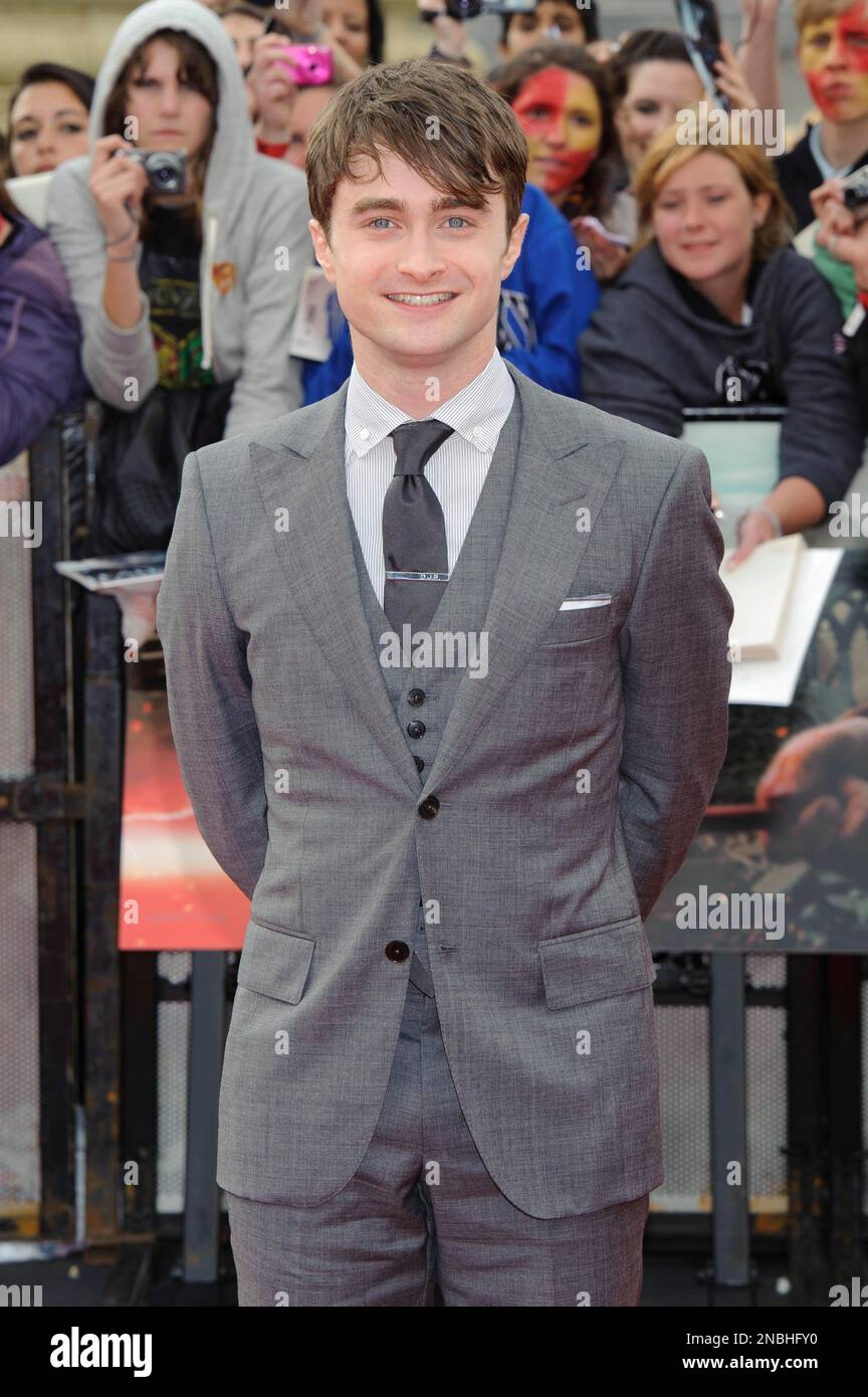 British actor Daniel Radcliffe arrives in Trafalgar Square, central ...