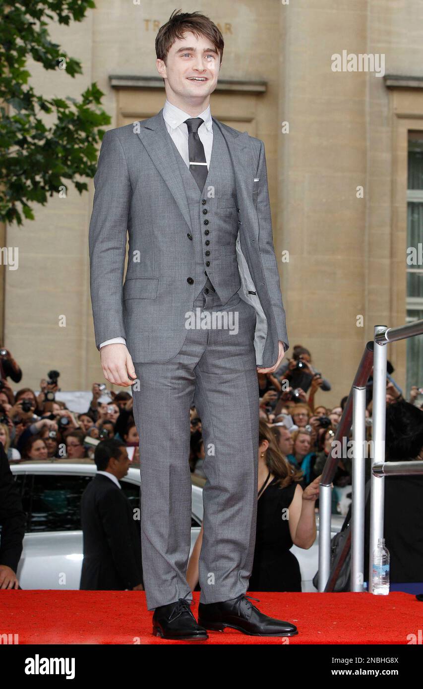 British actor Daniel Radcliffe arrives in Trafalgar Square, central ...