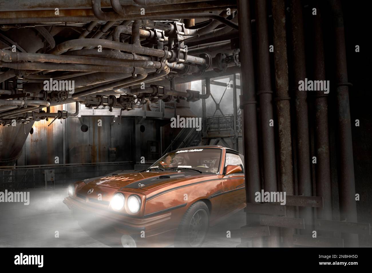 Opel Manta sports car from Germany, composite of cheap car in old ...