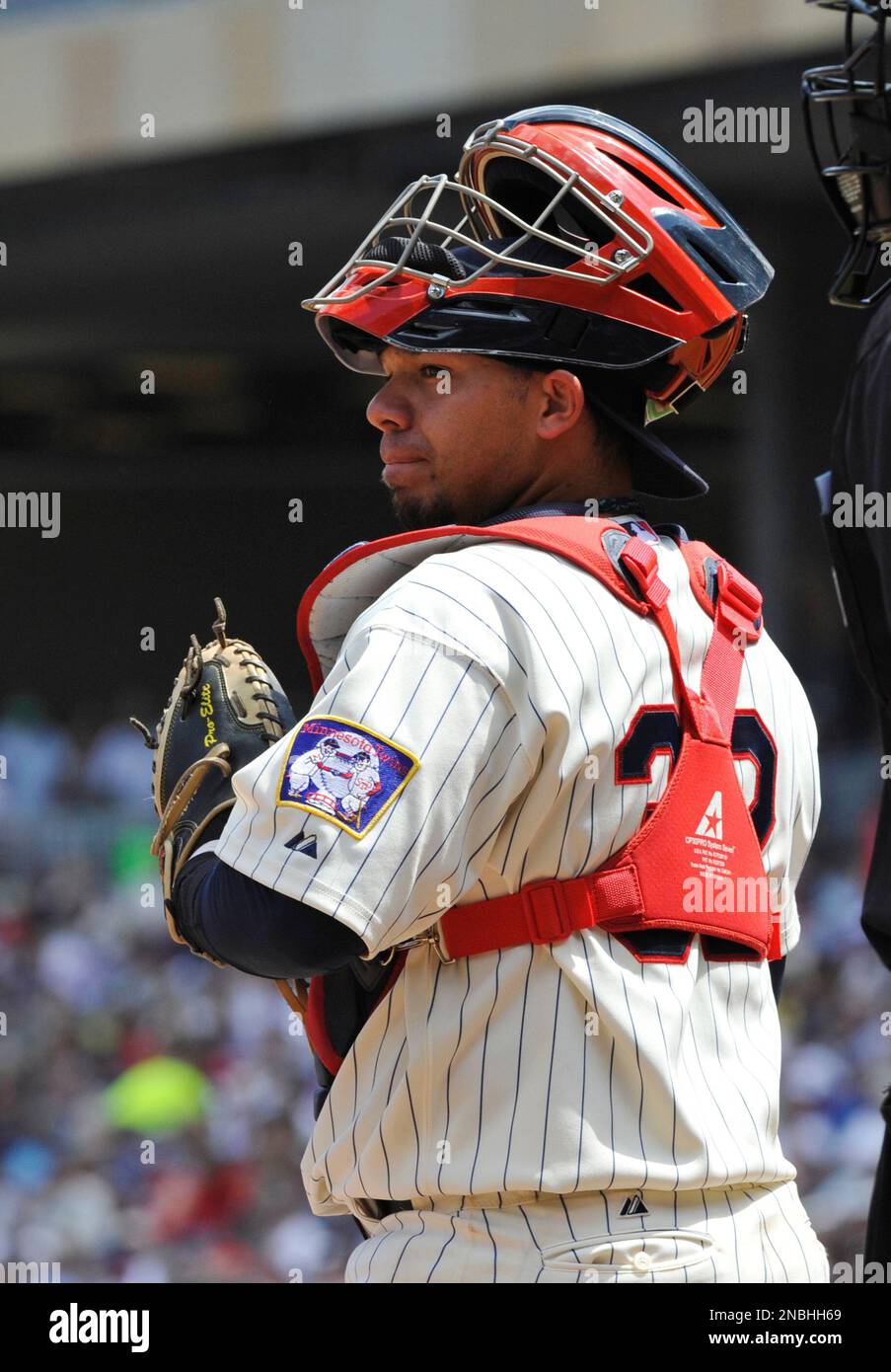 Minnesota Twins catcher Rene Rivera during a baseball game Wednesday ...