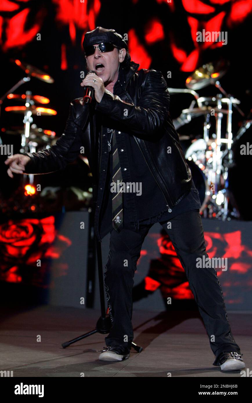 Singer Klaus Meine of the German rock band Scorpions performs during a ...