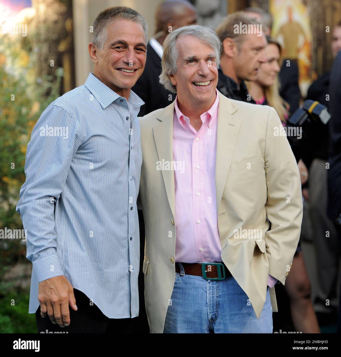 Actors Tony Danza, left, and Henry Winkler pose together at the ...