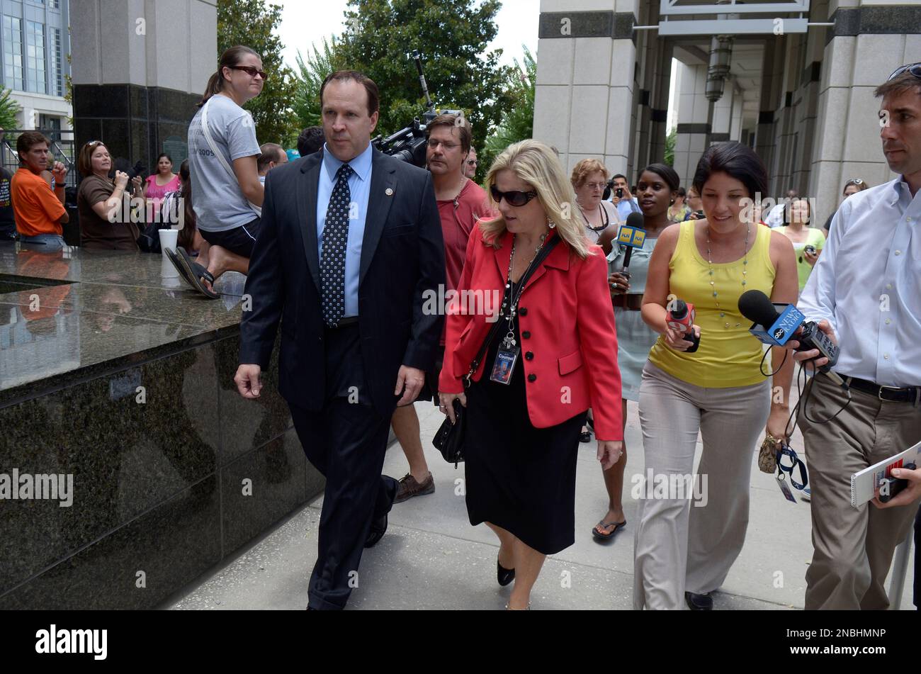 State attorney Linda Drane Burdick, center, arrives at the Orange ...