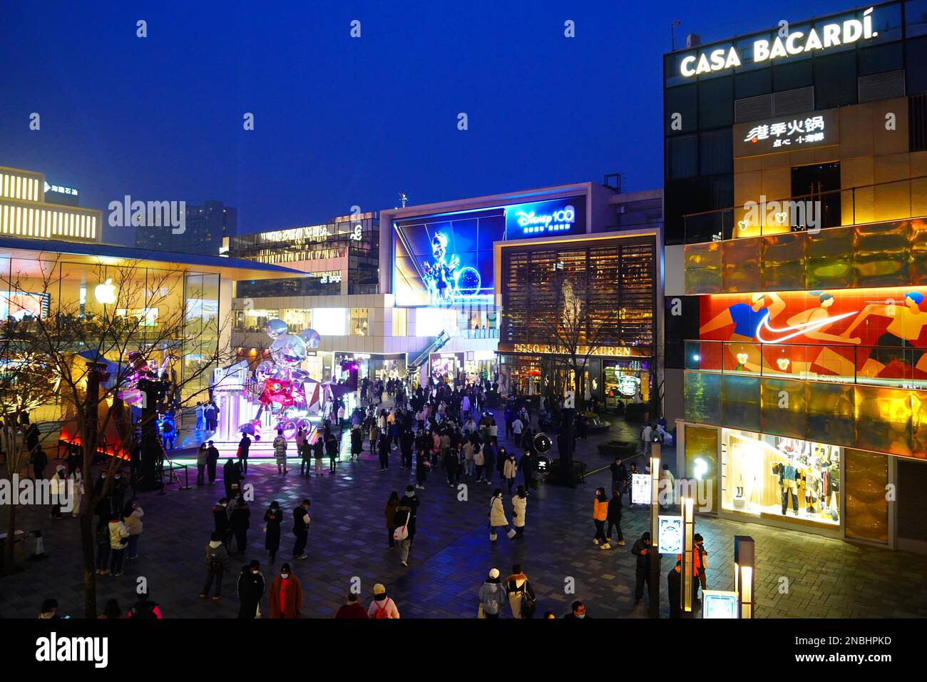 People go shopping at night in Taikoo Li Sanlitun, Beijing, China, 11 ...