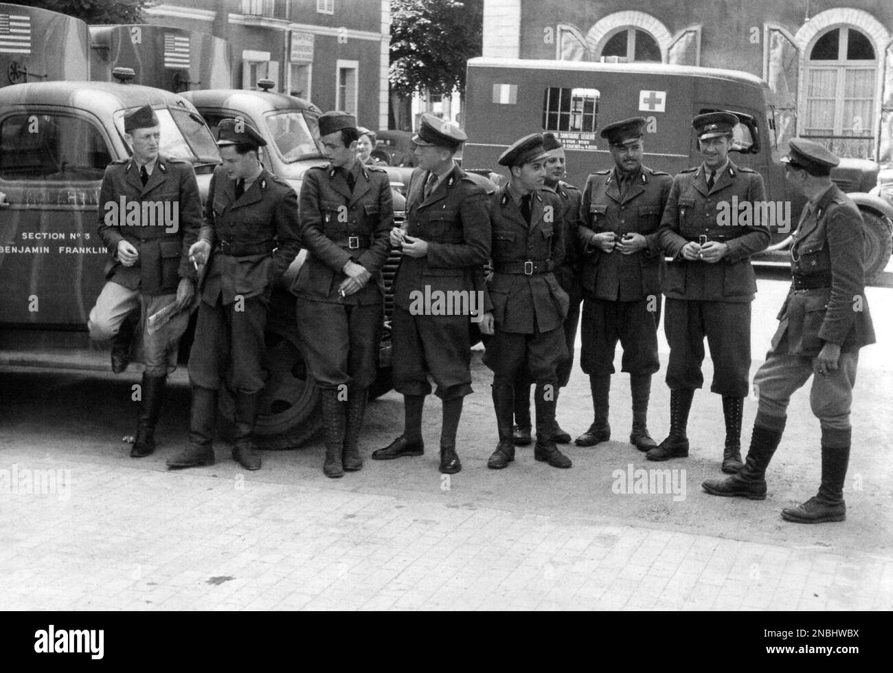 Several members of the American Volunteers Ambulance Corps with the ...