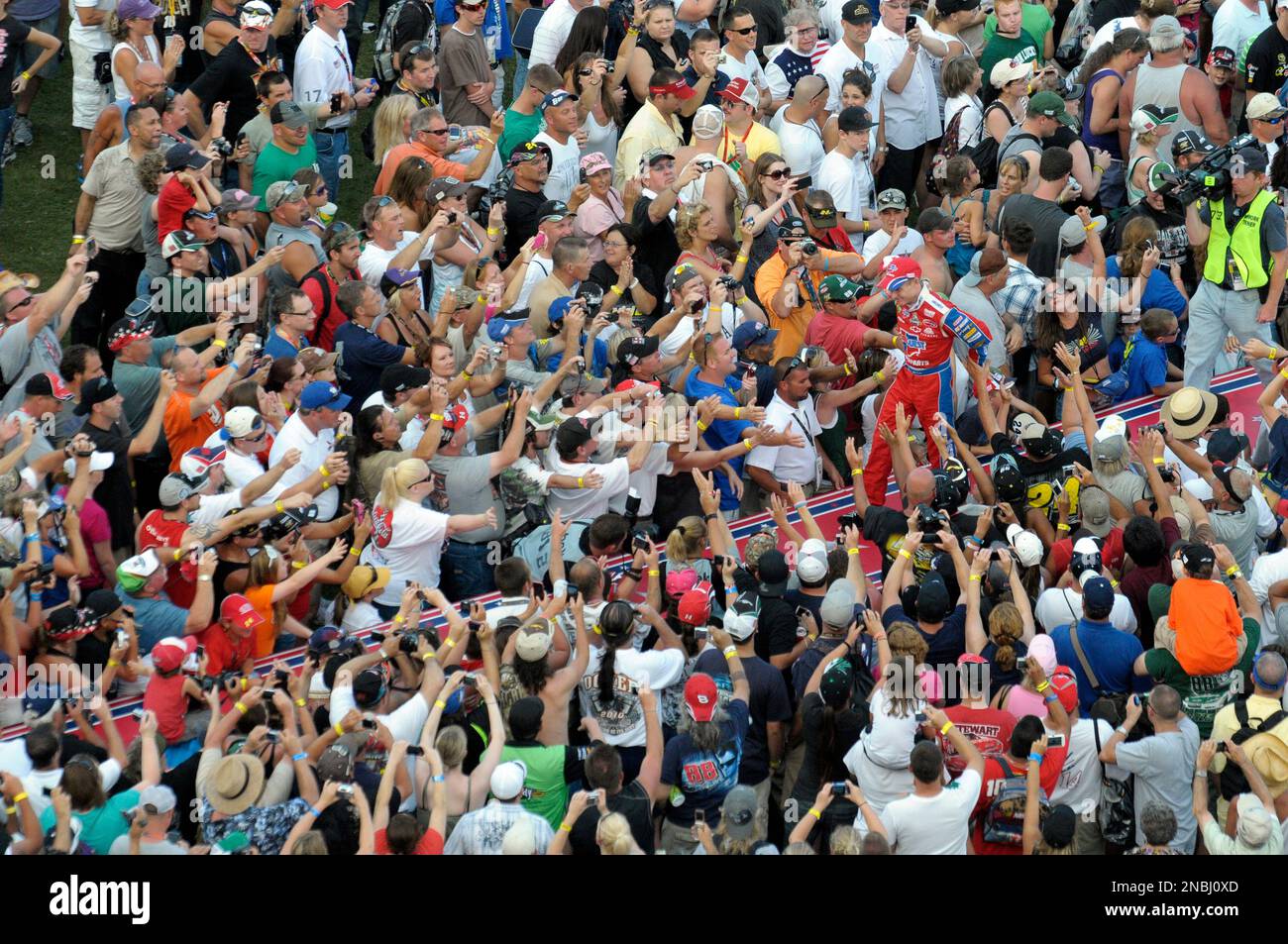 Driver Mark Martin walks across the stage during driver introductions ...
