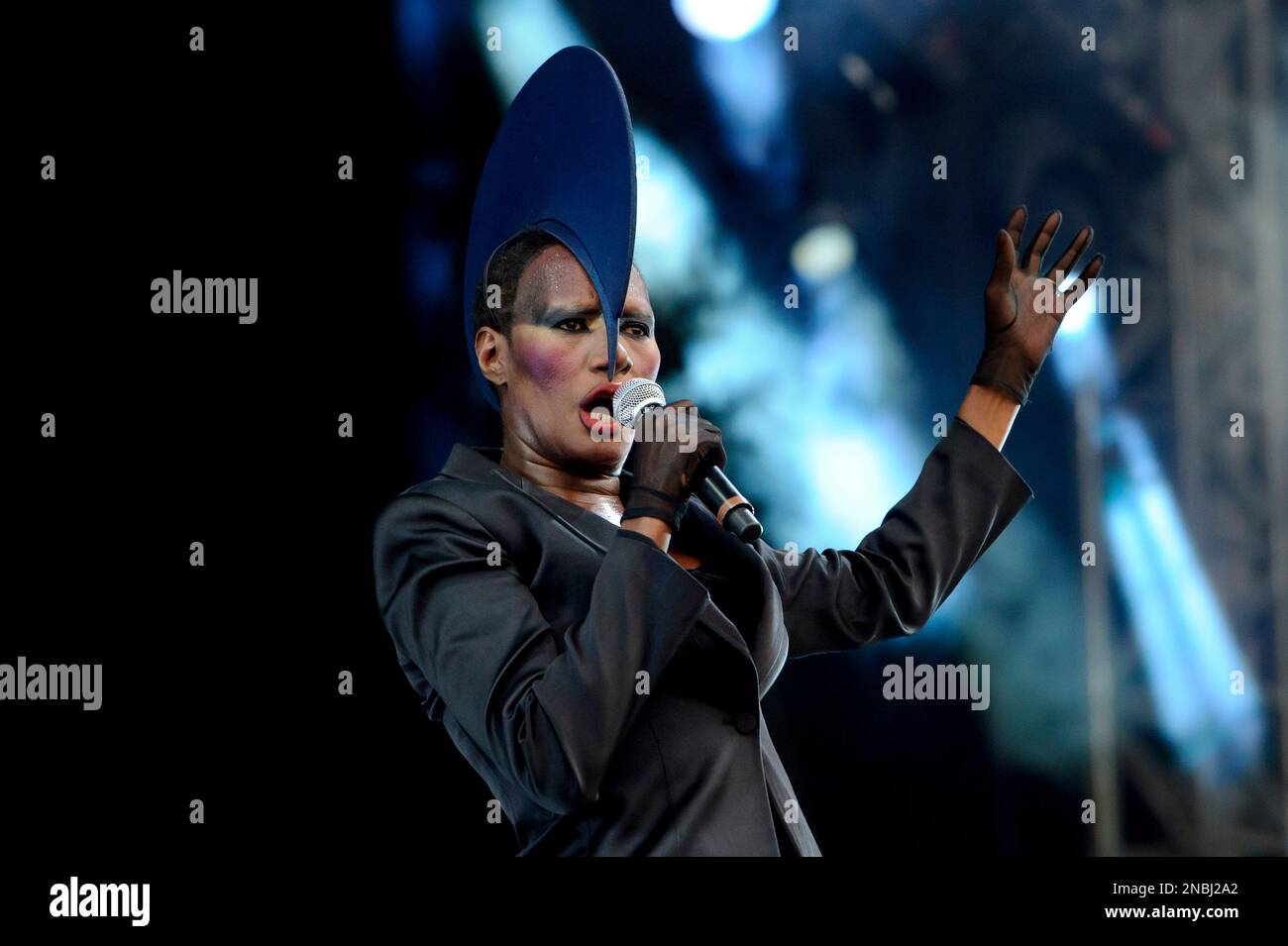 Jamaican singer, Grace Jones, performs at the Wireless Festival at Hyde ...