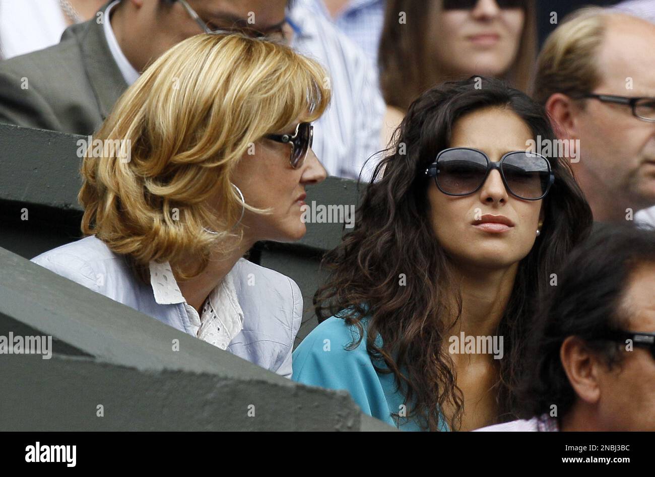 Spain's Rafael Nadal's mother Ana Maria Parera, left, and his girfriend ...