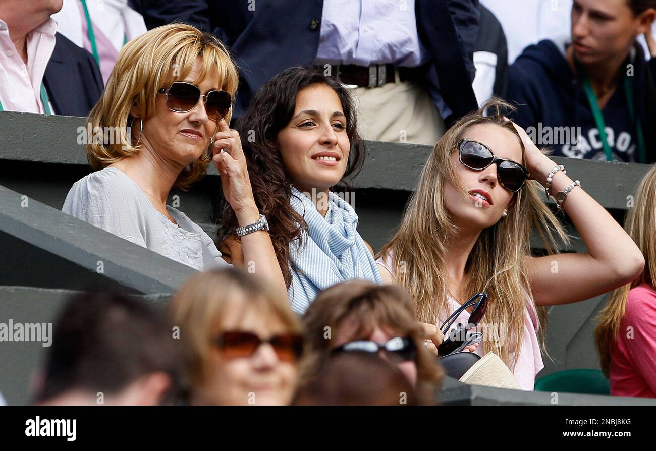 Spain's Rafael Nadal's mother Ana Maria Parera, left, his girfriend ...