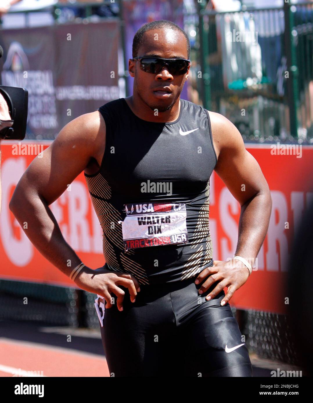 Sprinter Walter Dix is shown after winning the 200 meter race during U.S. track and field ...