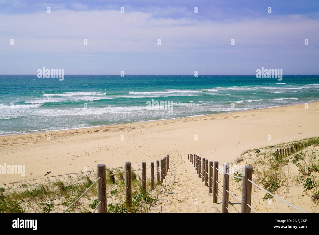 path access dune sand beach of la jenny in atlantic ocean France Stock ...