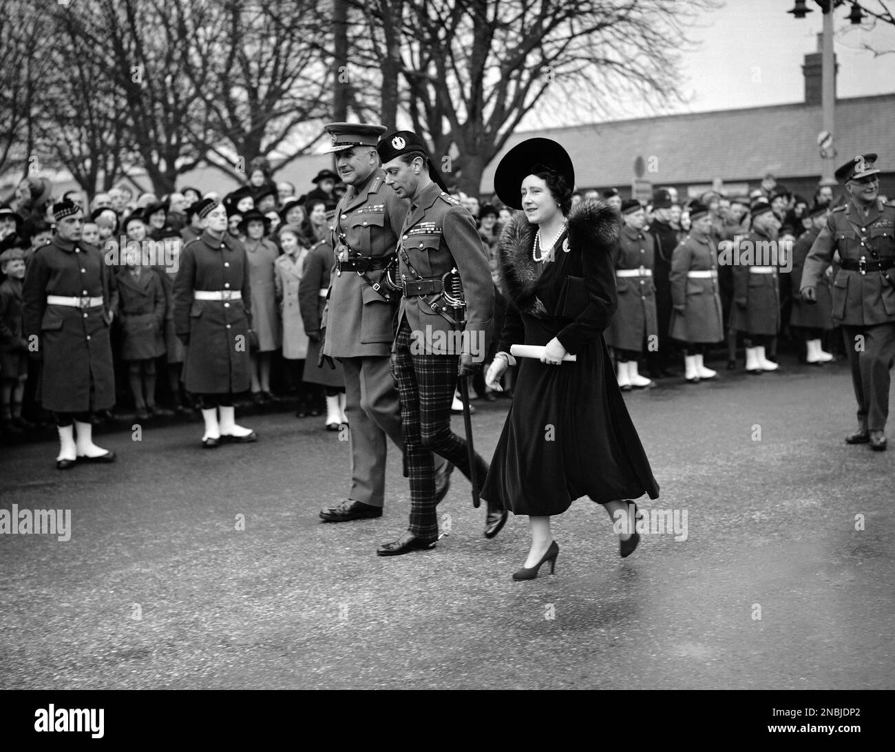 Britain's King George VI and Queen Elizabeth visited Albershot, England ...