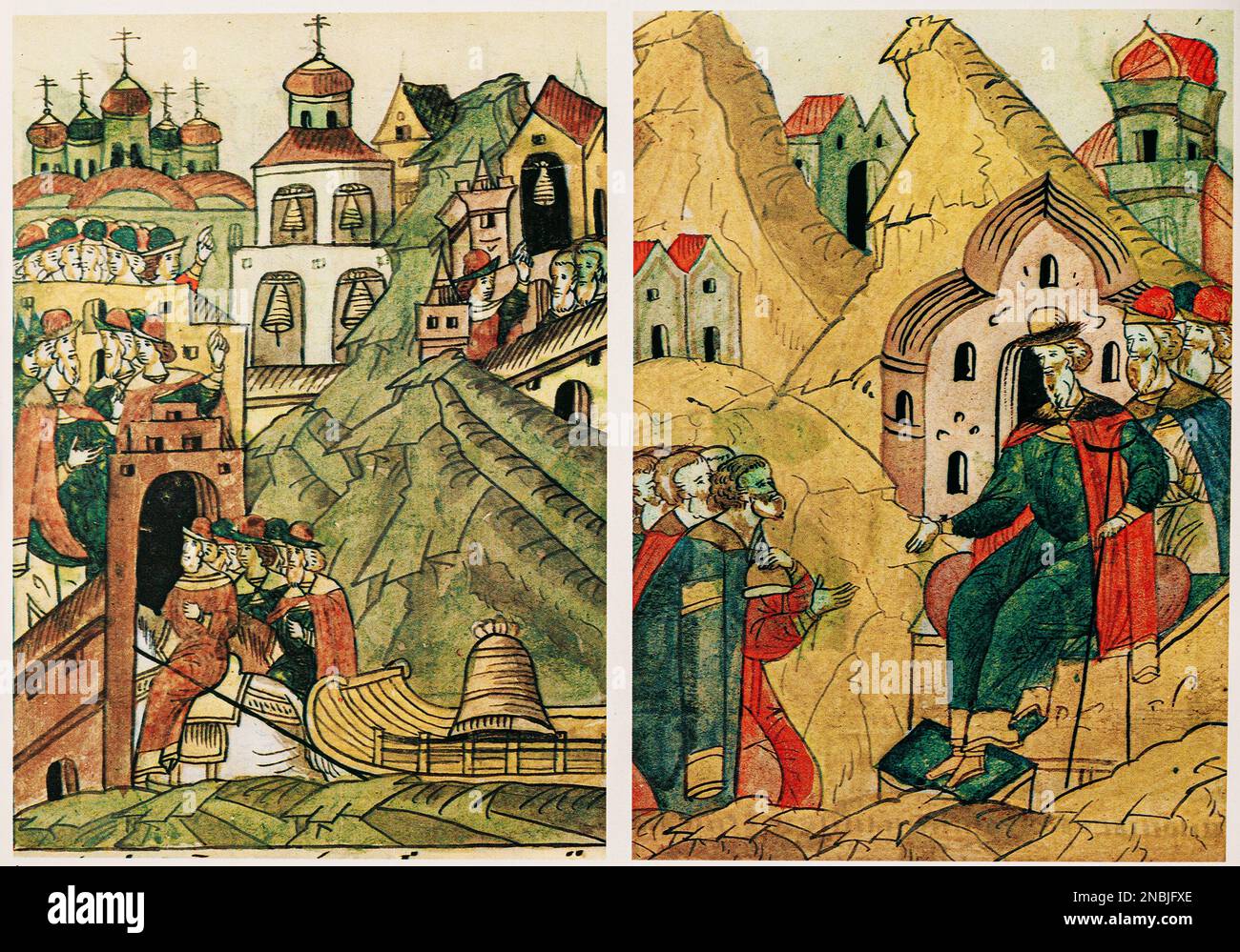 Miniatures Of Chronicle Showing Life Of Muscovite State In 15-16th ...