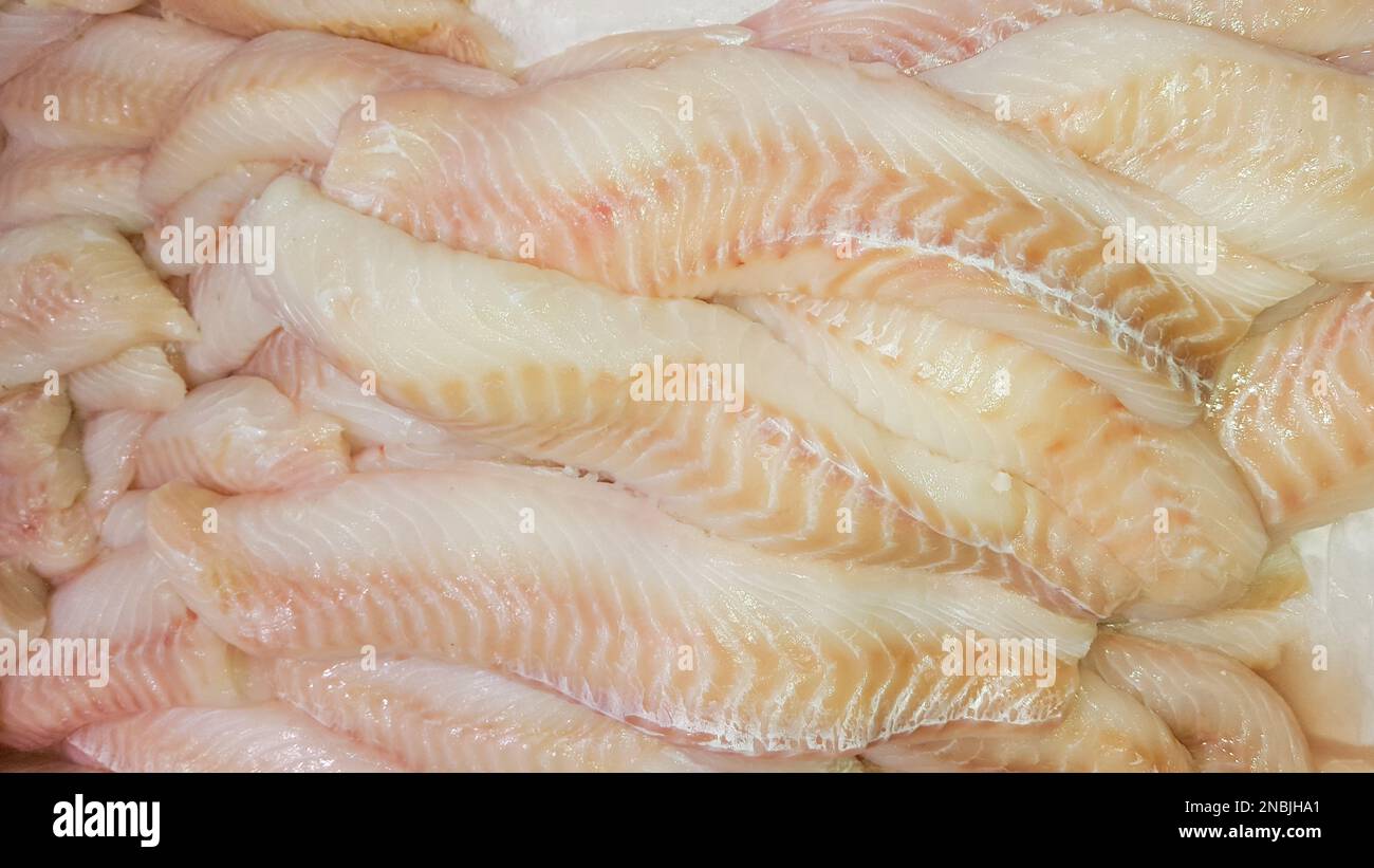 Fresh Raw Cod loin fillet for background Stock Photo - Alamy